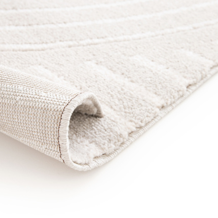 Tapis intérieur Shaggy et velours Tapis Circle Line - Courbes beige ...